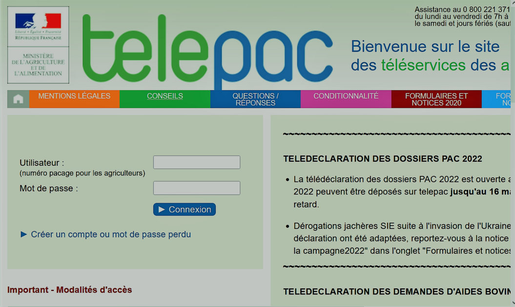 Aides Pac : la procédure de déclaration Telepac 2022 est ouverte ...